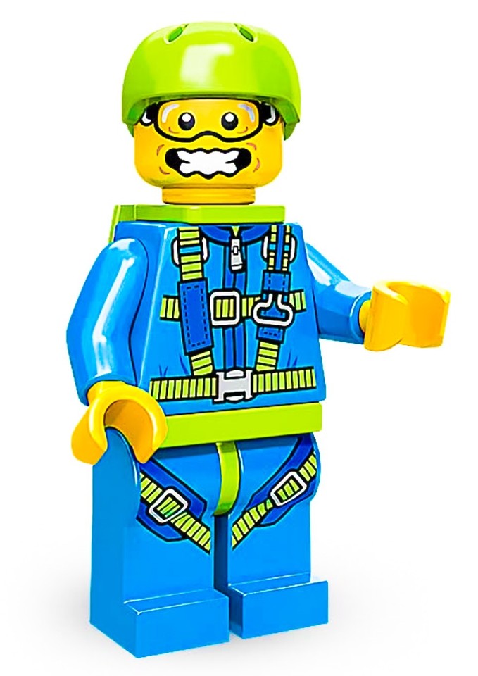 LEGO Minifigures Series 10 71001 Skydiver Man Figure Parachute Helmet ...