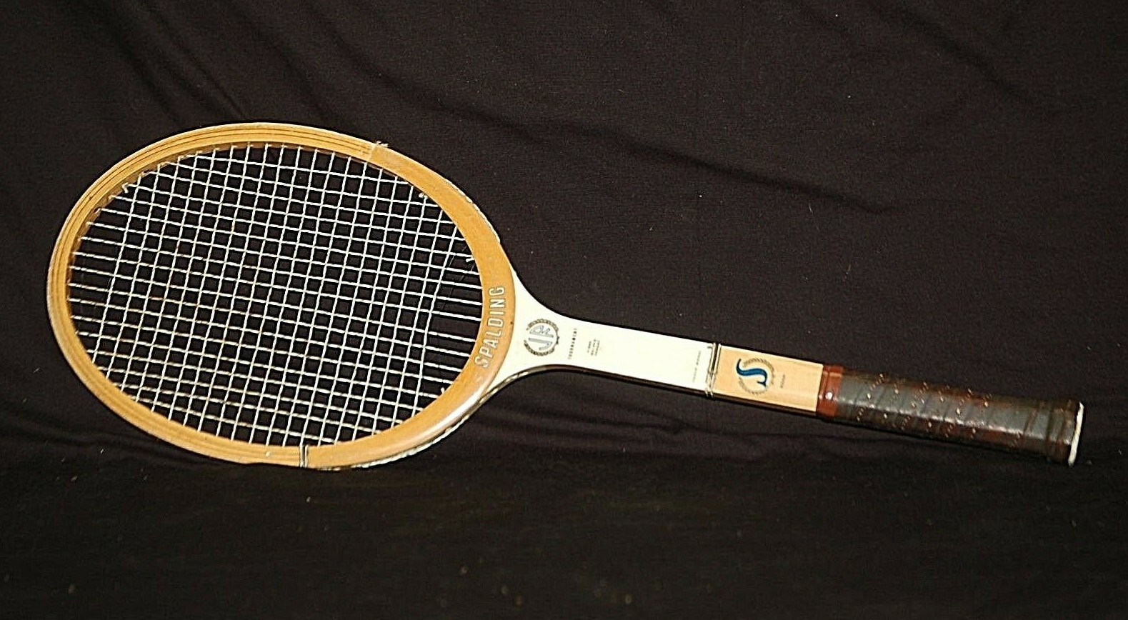 Spalding JR Youth Model Tennis Racket Sports Tool White Ash Bow Belgium ...