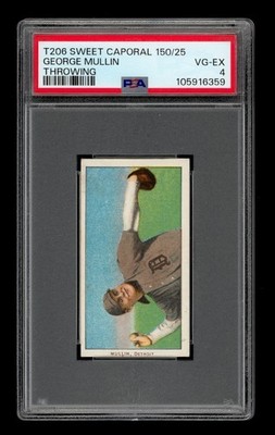 1909-11 T206 Set-Break George Mullin Throwing Sweet Caporal PSA 4 VG-EX ...