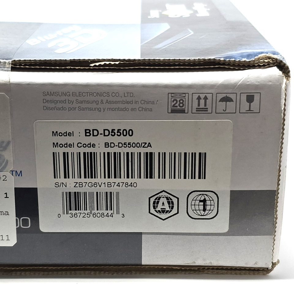 Samsung BD-D5500 Full HD 1080p 3D Blu-ray & DVD and CD Disc Player New ...