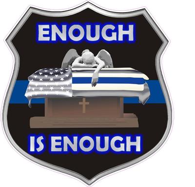 Enough Saint Michael Blue Line Police Law Enforcement LE 4" St. Decal ...