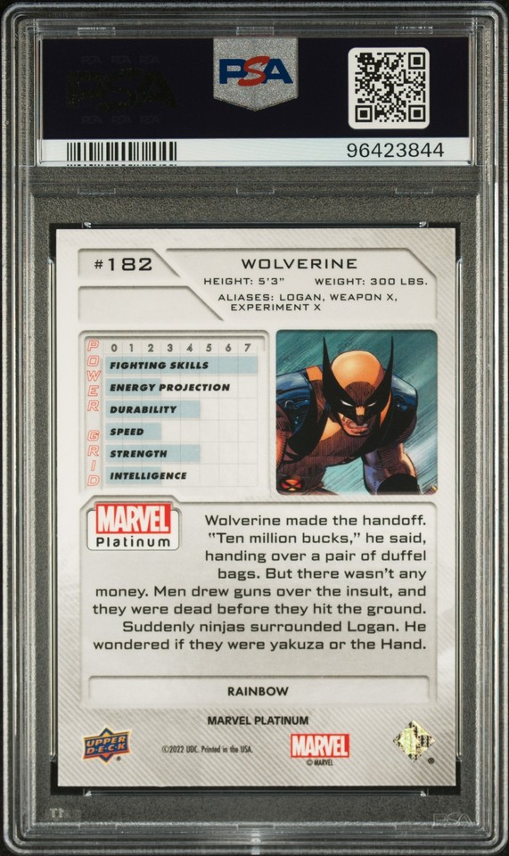 2023 Upper Deck Marvel Platinum #182 Wolverine Rainbow PSA 10 GEM MT | eBay