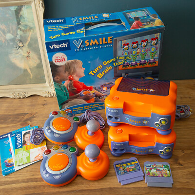 Vtech Vsmile Lot 2 Consoles 2 Controllers 2 Games with Box | eBay