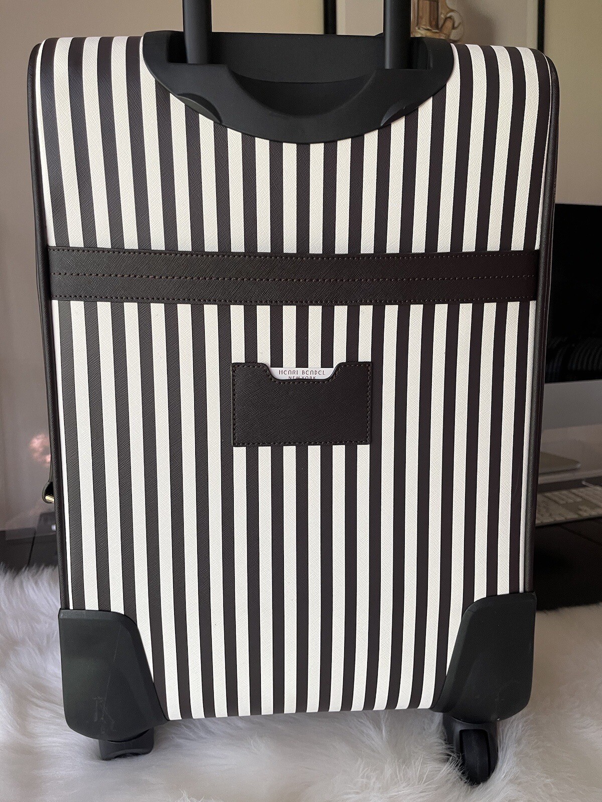 Henri Bendel West 57th Centennial Stripe Duffle Wheelie Rollaway ...