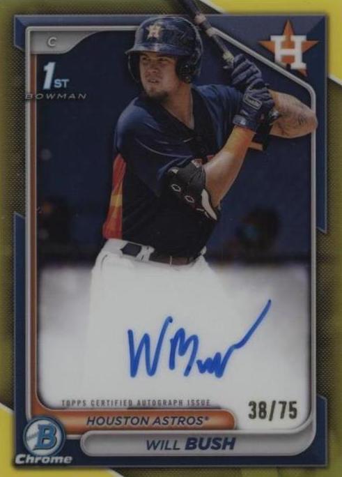 2024 Bowman Chrome - Prospect Autographs Will Bush #CPA-WB Yellow ...