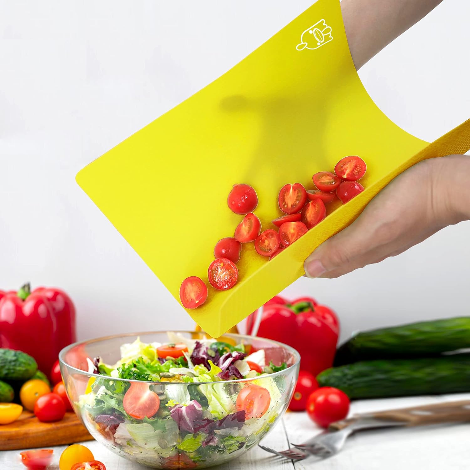 Juego de 3 Tablas de Cortar Flexibles de Plastico para Cocina Tablas con Iconos | eBay