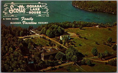 Postcard Deposit New York Oquaga Lake House Aerial View Green Gables ...