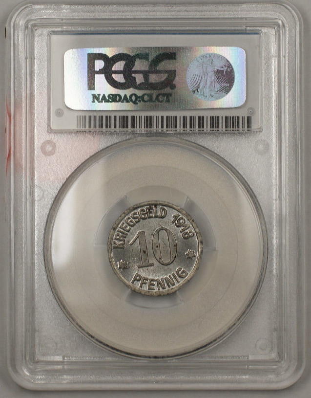 1918 Germany 10 Pfennig Pfg Coblenz Notgeld Coin PCGS Secure MS64 APC ...