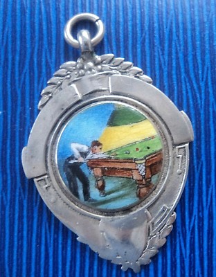 Vintage Silver & Enamel Fob Medal - Snooker / Billiards / Pool 1944-5 ...
