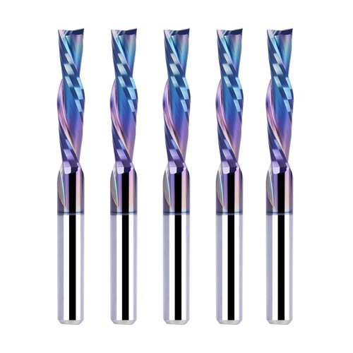 SpeTool 5-Piece Carbide Spiral Downcut CNC Router Bits Set, 1/8 Inch ...