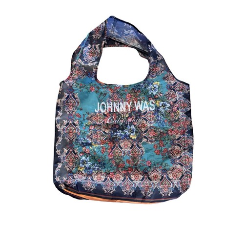 Johnny Was Reusable Shopping Bag Floral Print Navy Blue Green | eBay
