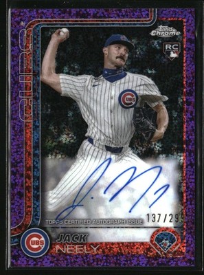 2025 Topps Chrome Jack Neely Purple Speckle RC Auto #137/299 Cubs | eBay