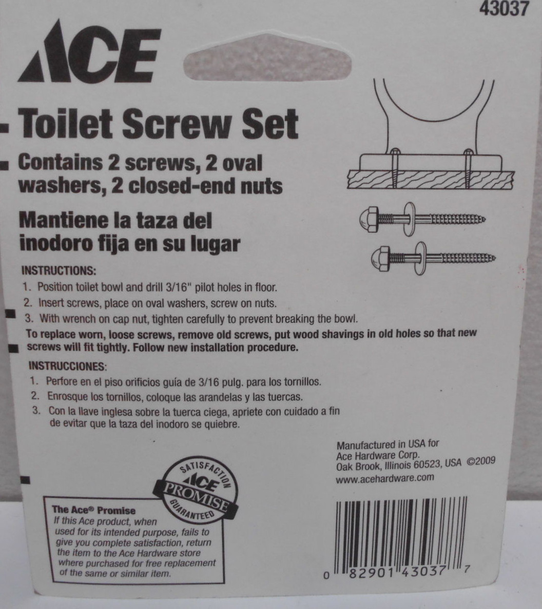 Lot of 3 Kits Toilet Screw Set Mounting Bowl to Floor Mount 1/4" x 2 1/ ...