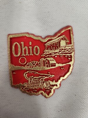 Refrigerator Magnet State Map OHIO - Red | eBay