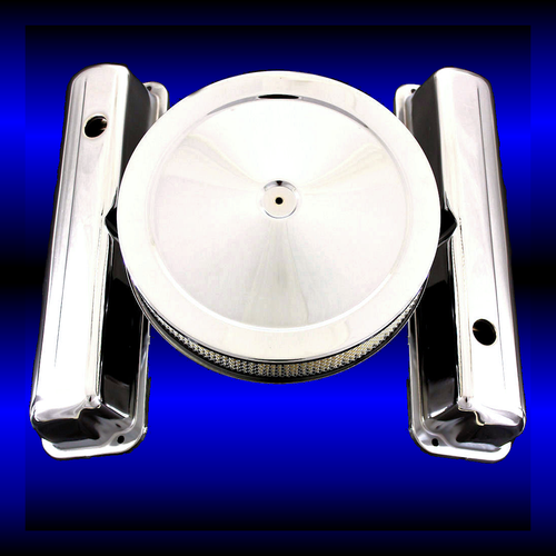 Chrome F E Valve Covers and Air Cleaner Combo For FE Ford 352 360 390 ...