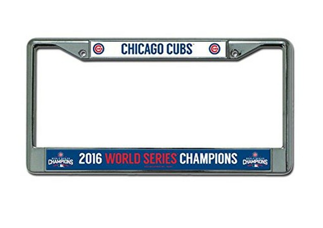 Chicago Cubs 2016 World Series Champions Metal Chrome MLB License Plate ...