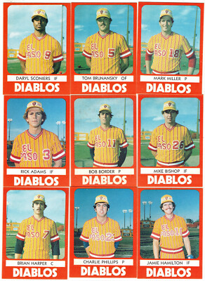 1980 TCMA El Paso Diablos Team Set 24 cards (ex) Milwaukee Brewers | eBay