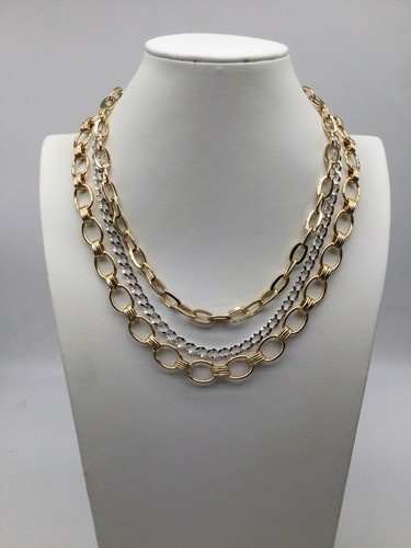 Chico’s Gold / Silver Multi Chain Necklace NWTS | eBay