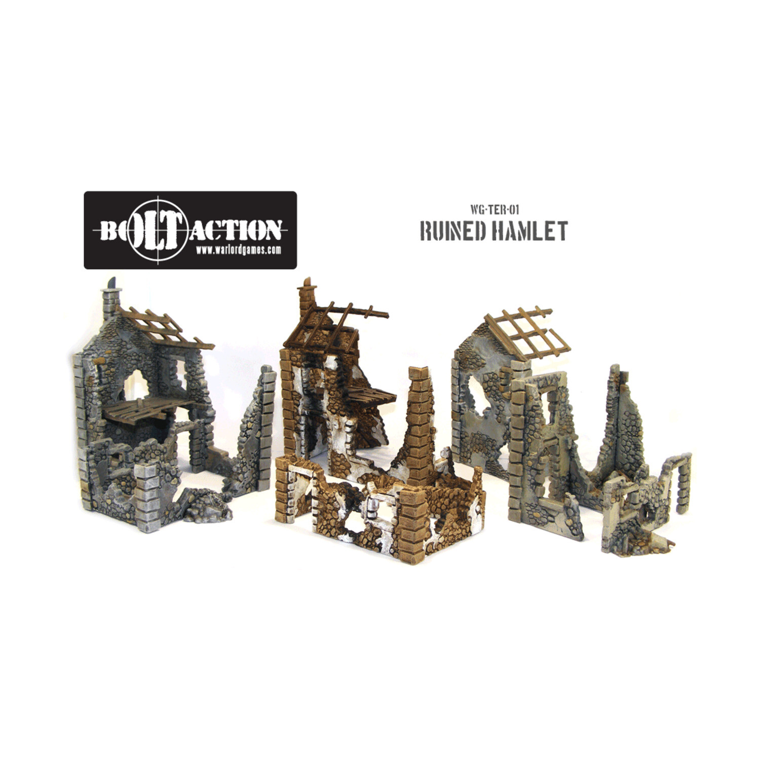 Warlord Games Bolt Action Terrain 28mm Ruined Hamlet (2012 Ed) VG+/NM ...