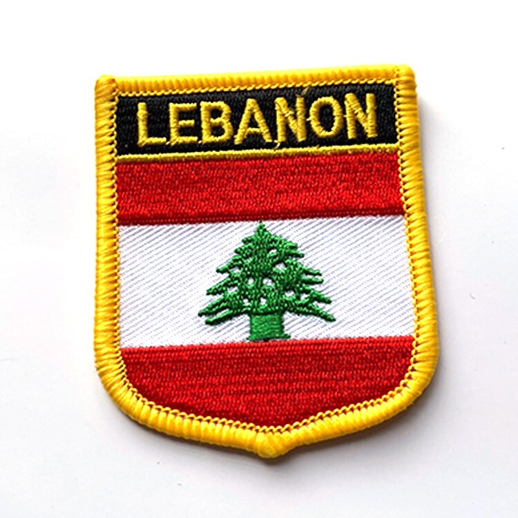 x2 Pack FLAG PATCH PATCHES lebanon IRON ON COUNTRY EMBROIDERED WORLD ...