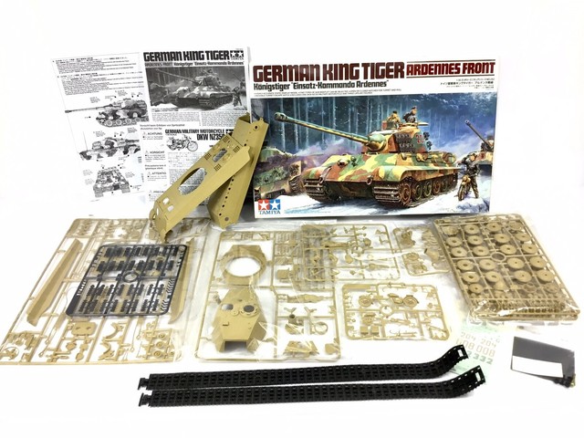 Tamiya 35252 1/35 German King Tiger Tank Model Kit With Motorcycle & 3 ...