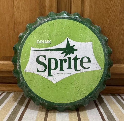 Sprite Sign Soda Pop Bottle Cap Metal Vintage Style Wall Decor | eBay