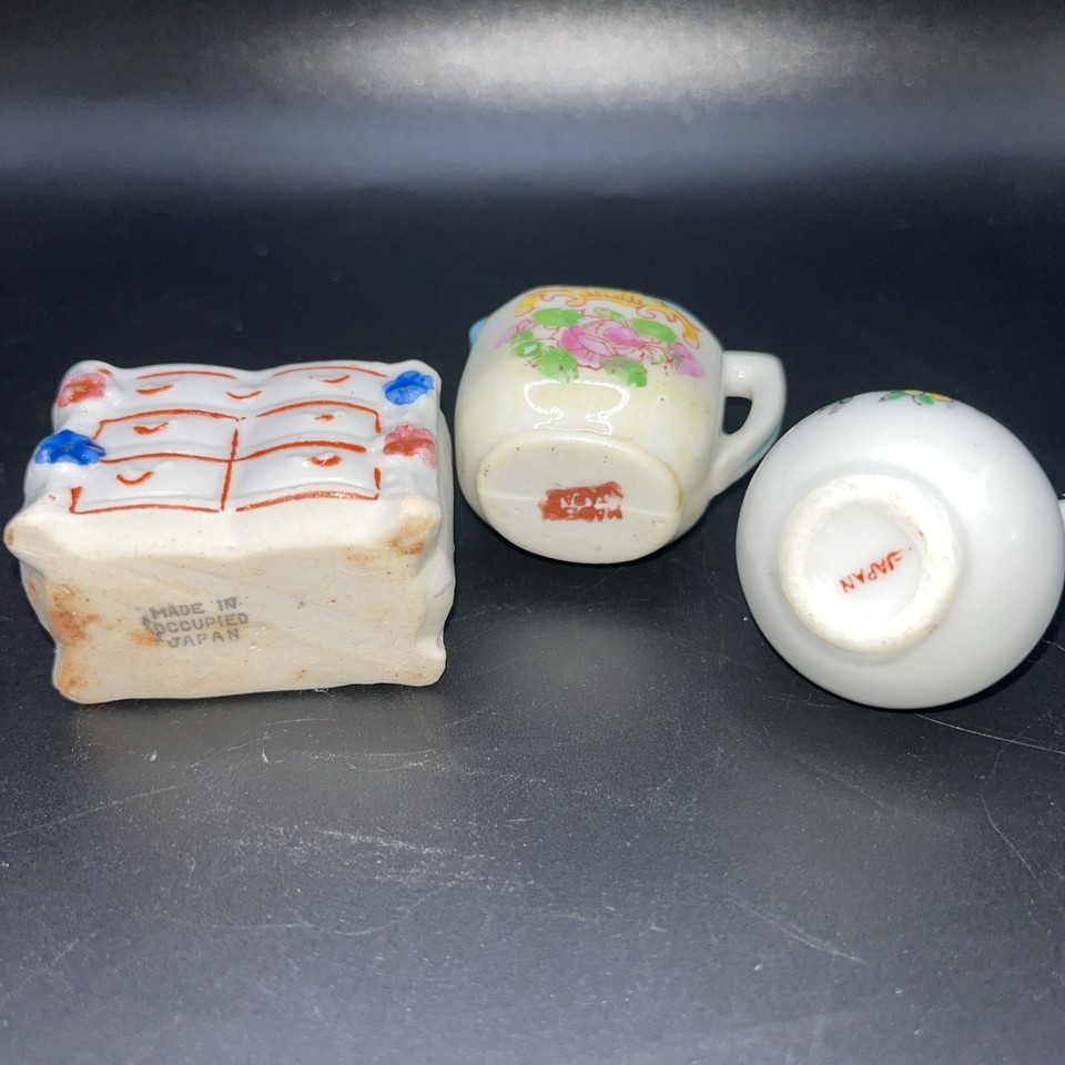 Lot 3 Miniature 1”x1” Each Made In Japan Dresser (Occupied Japan); Two ...