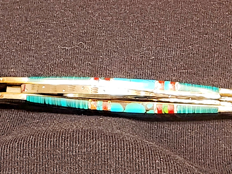 CASE XX BRIAN YELLOWHORSE KNIFE CUSTOM INLAID WITH TURQUOISE AND ...