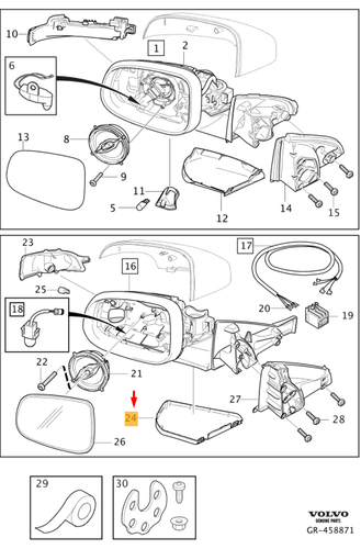 VOLVO V40 Front Left Door Mirror Cover 31299660 NEW GENUINE | eBay