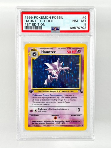 Haunter - 6/62 - Holo Fossil 1st Edition PSA 8 Pokemon card (NM/MINT ...