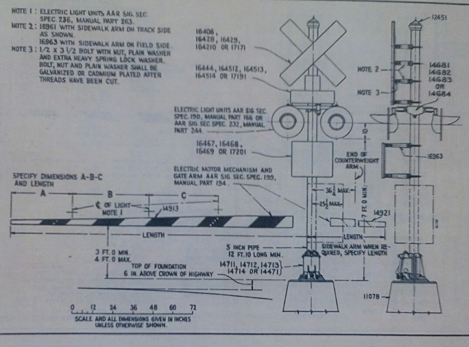 Early Highway Railroad Crossing Signal, Flashing Light, Mast Mounted ...