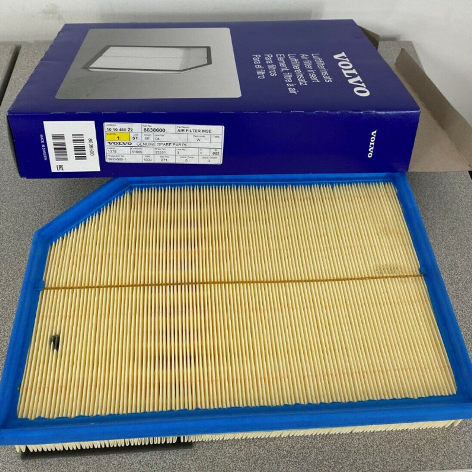 For 2003-2005 Volvo XC90 2.5L 2.9L OE Genuine Engine Air Filter 8638600 ...