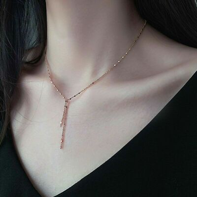 Elegant Women Simple Silver Chain Tassel Design Princess Necklace for ...