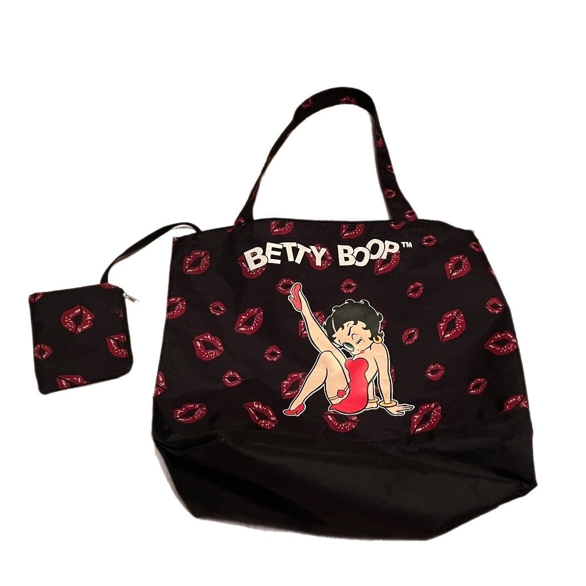Betty Boop Red Lips "Smooches" Travel Tote Bag with c… - Gem