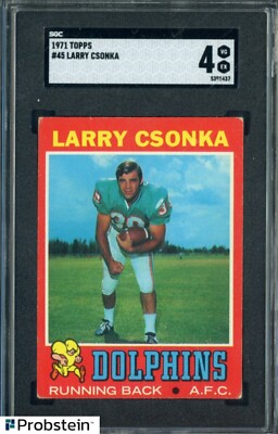 1971 Topps Football #45 Larry Csonka Miami Dolphins HOF SGC 4 VG-EX | eBay