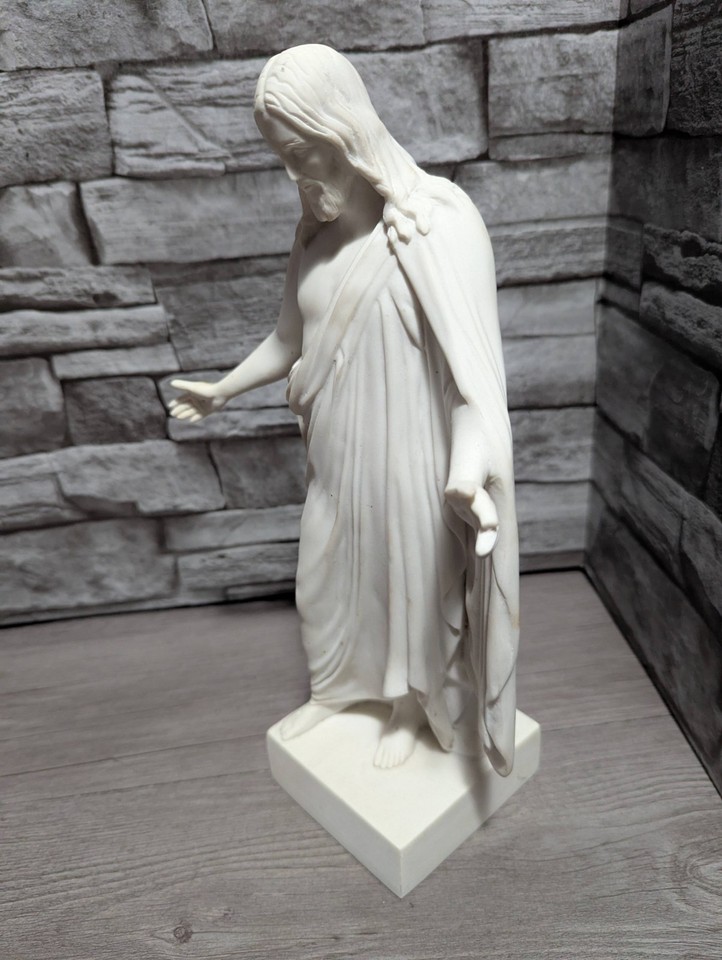 12" Belosol Statuary Christus White Cast Marble Resurrected Jesus ...