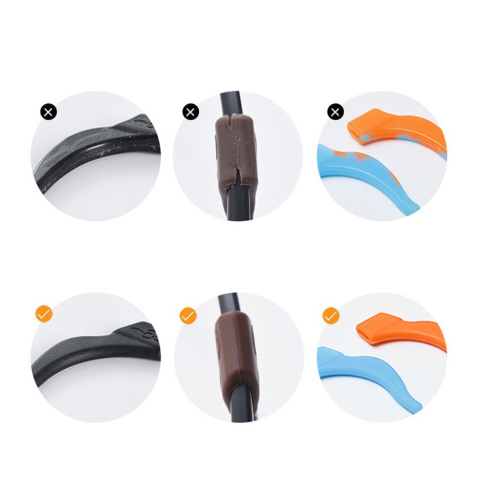 24 Pair Glasses Anti-slip Cover Temple Tips Silicone Eyeglass Frame ...