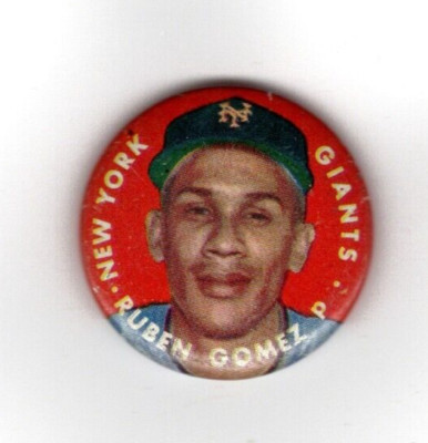 1956 Topps Baseball Pin Coin Pinback Rueben Gomez New York Giants EX ...