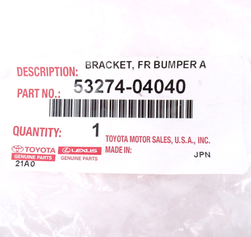 Genuine OEM Toyota 53274-04040 Driver Front Bumper Cover Bracket 2016 ...