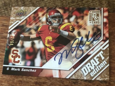 2009 Mark Sanchez Upper Deck Draft Edition Gold Autograph /50 Auto ...