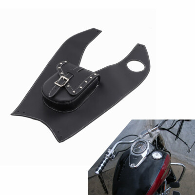 Black Artificial Leather Tank Cap Panel Cover Pad Bag For Suzuki ...