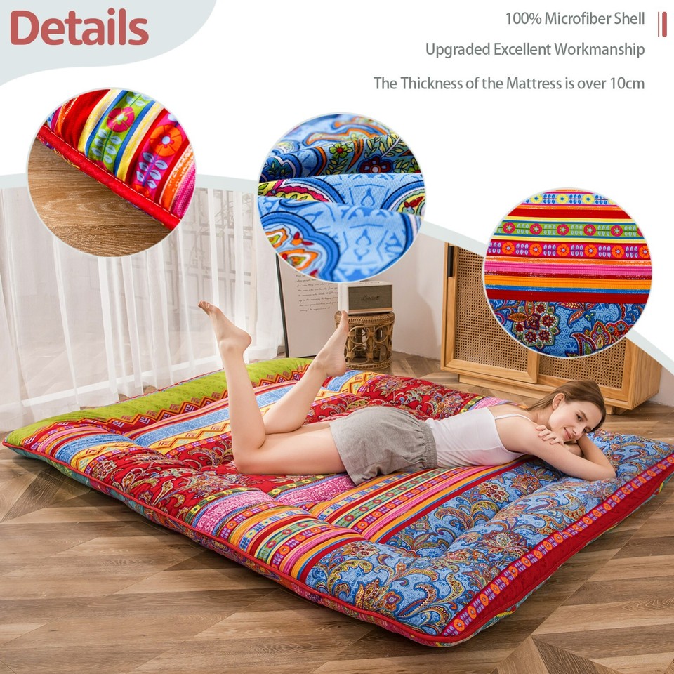 Bohemian Retro Floor Mattress Japanese Futon Mattress Mat Sleeping Mat ...