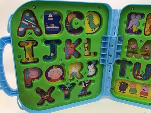 Peppa Pig On The Go Alphabet Letters Light Blue Carrying Case Hasbro ...