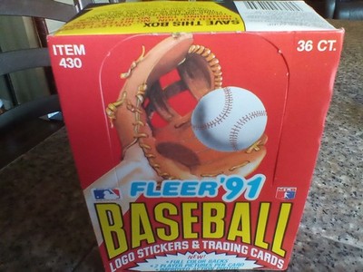 1991 FLEER LOGO STICKERS & CARDS SEALED BOX MLB BASEBALL COMPLETE SET ...