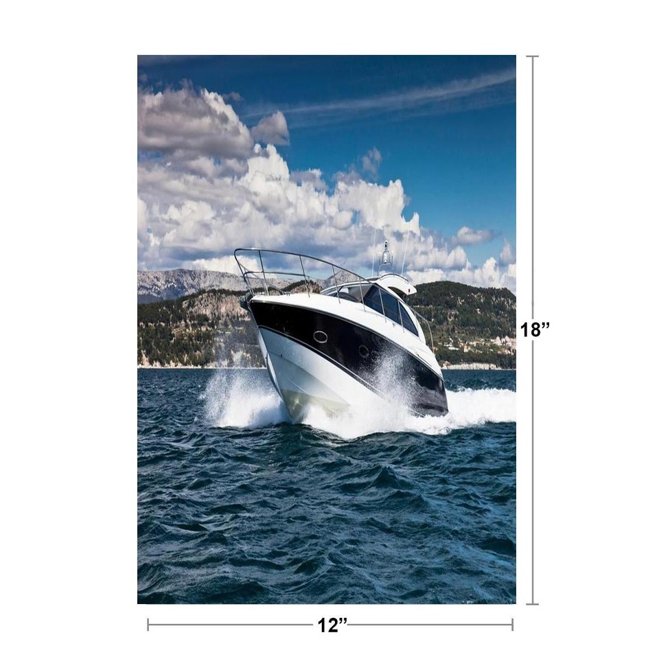 Fast Yacht Speedboat Speeding Through Water Photo Art Print Poster ...