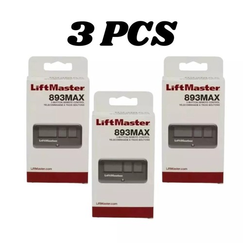 Liftmaster 893MAX 3 Button Visor Remote Control Garage Door Opener pack ...