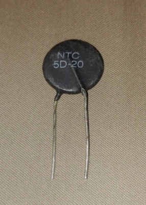 2 PCS NTC 5D-20 Power Thermistor Circuit Protection 5 Ohm, 7 Amp, 20mm ...