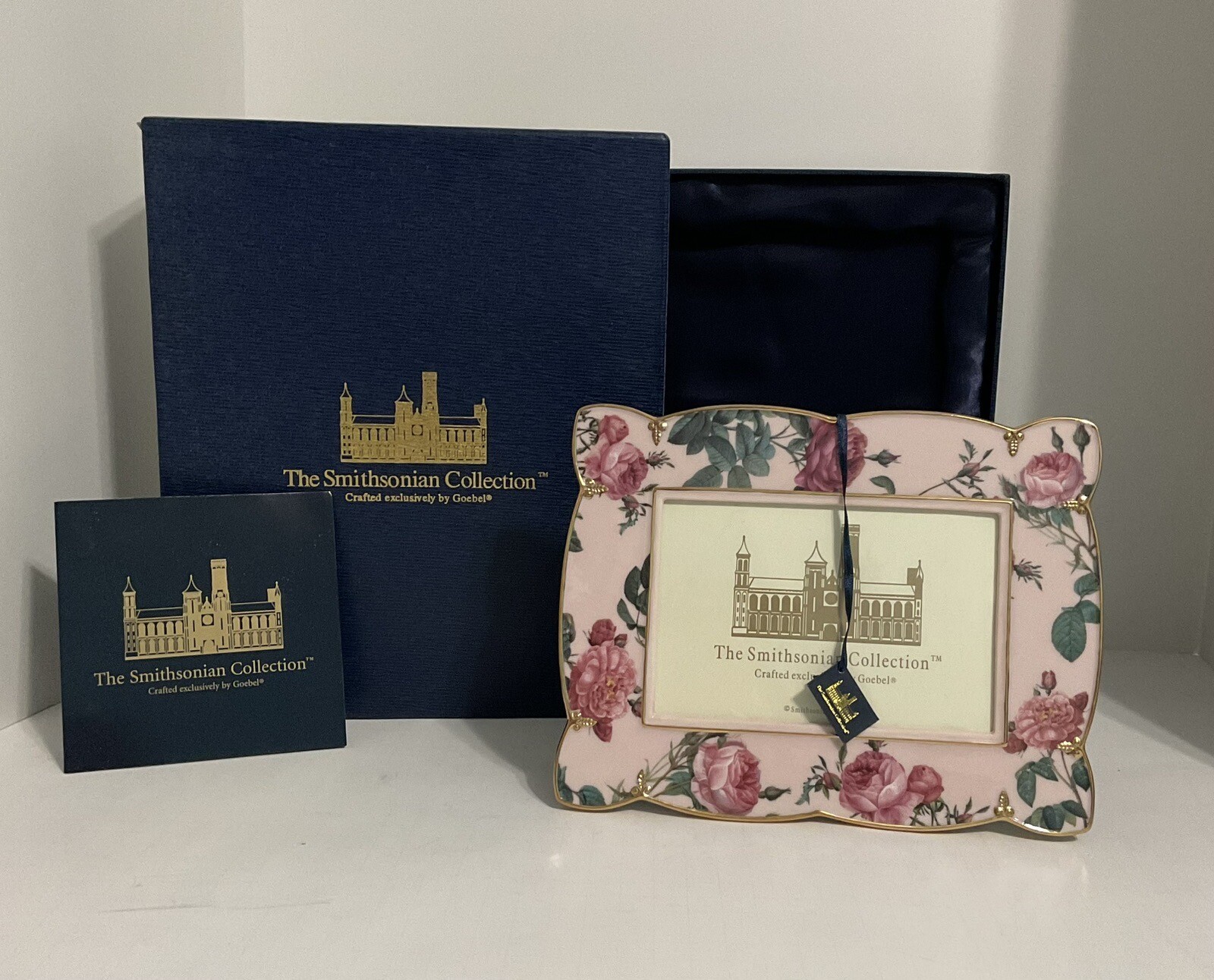 Smithsonian Collection By Goebel 9” X 7” (4x6) Pink Roses Picture Frame ...