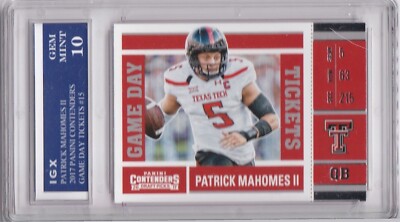 PATRICK MAHOMES II ROOKIE CARD 2017 Panini Football GEM MINT 10 KC ...