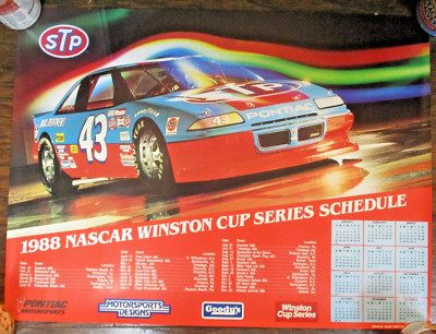 1988 NASCAR WINSTON CUP SERIES SCHEDULE POSTER 18X24 RICHARD PETTY #43 ...